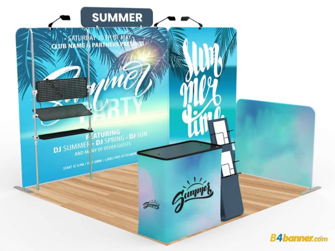 10x10ft Custom Booth B4-O - B4Banner | Trade Show | Banners | Tension ...