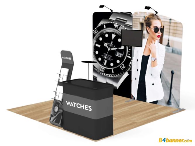 10X10 Custom Booth B4-A1 - B4Banner | Trade Show | Banners | Tension ...