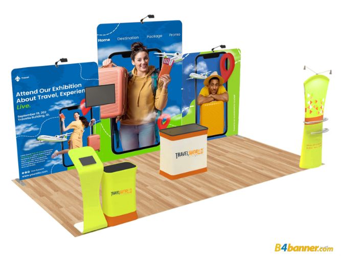 10X20ft Custom Booth B4-L - B4Banner | Trade Show | Banners | Tension ...